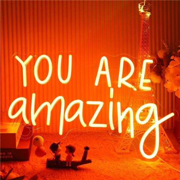 Urban Outfitters | Wall Decor | You Are Amazing Bright Orange Neon Led ...